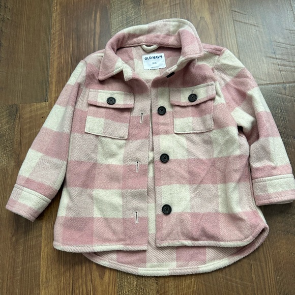 Old Navy | Jackets & Coats | Little Girls Pink Plaid Shacket | Poshmark